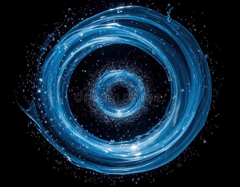 A Suspended Glowing Vortex of Liquid with Bright Particles Inside ...