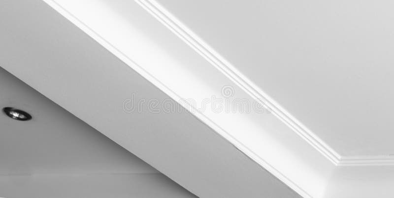 Suspended and Grid Ceiling with LED Spots Lamps and Drywall ...