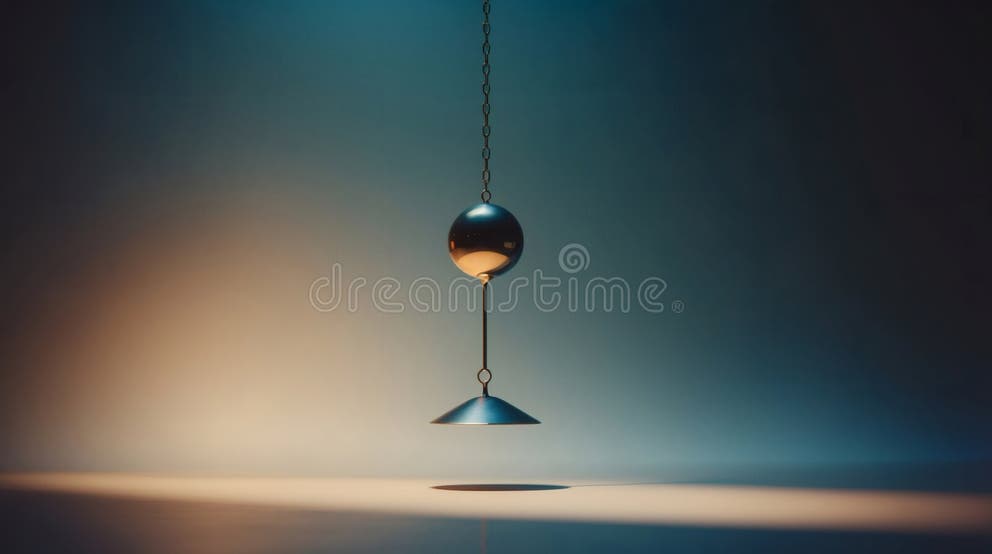 Suspended Orb Lamp: a Metallic Orb and Conical Shade Hang Elegantly ...