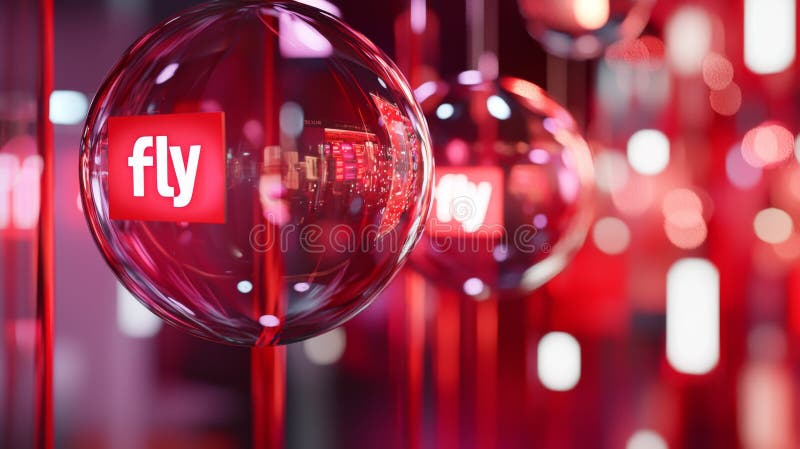Captivating Display of Translucent Orbs with a Bold Fly Sign in a ...