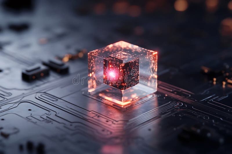 Suspended Quantum Chip in a High-Tech Atmosphere Stock Photo - Image of ...
