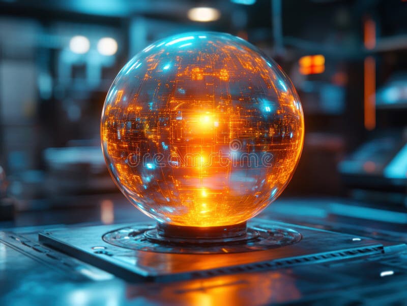 A Suspended, Rotating Spherical Object Resembling a Globe with ...