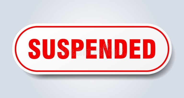 Suspended Sign. Rounded Isolated Button. White Sticker Stock Vector ...