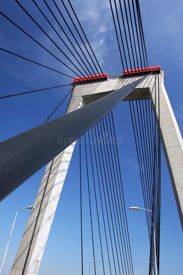Suspension bridge stock image. Image of stayed, columns - 15148393