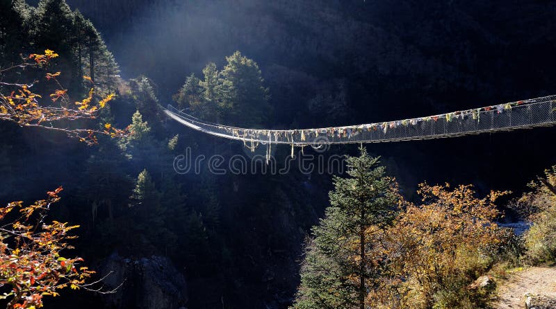 Suspension bridge stock photo. Image of himalaya, nepal - 18082240