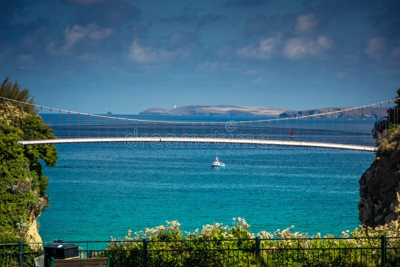 Newquay Island Bridge Cornwall England Uk Stock Photos - Free & Royalty ...