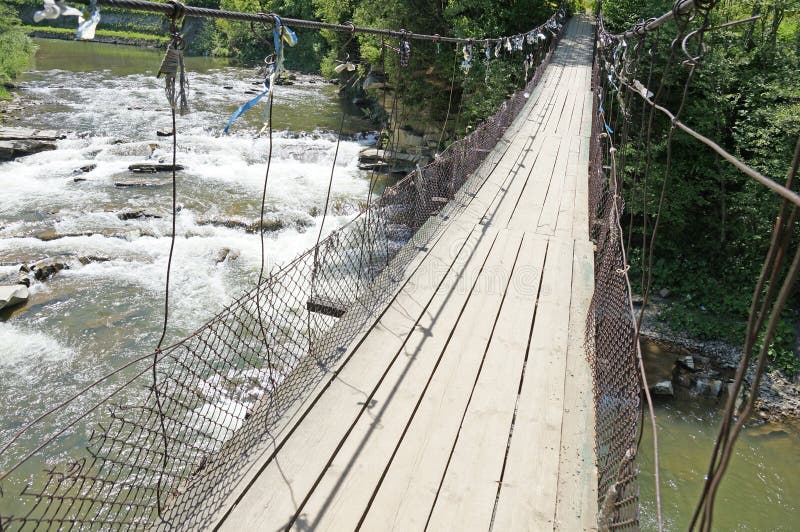 Suspension bridge stock image. Image of travel, forest - 94996133