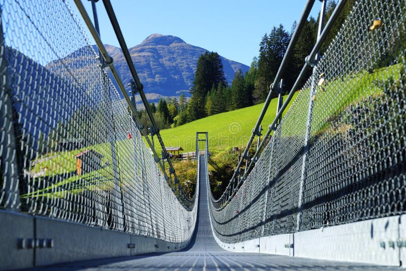 Suspension bridge stock photo. Image of hills, path, attachment - 45902150