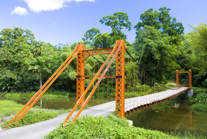 Suspension Bridge, Blanchisseuse, Trinidad Stock Image - Image of ...
