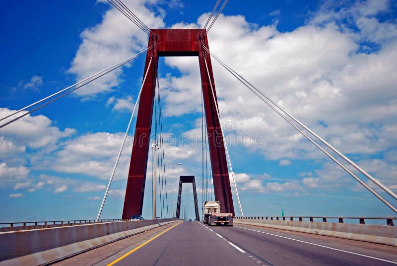 Suspension Bridge Drive stock photo. Image of asphalt - 4760466