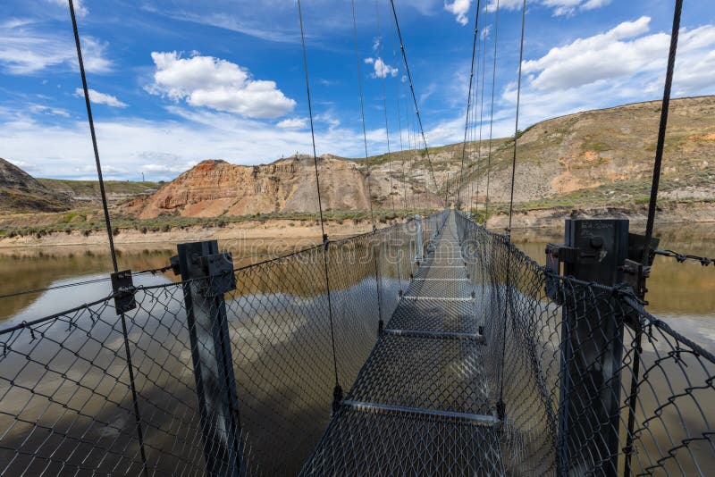 Suspension Bridge at Drumheller in Alberta Canada Stock Photo - Image ...