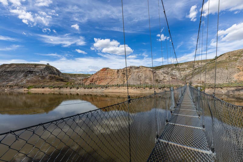 Suspension Bridge at Drumheller in Alberta Canada Stock Photo - Image ...