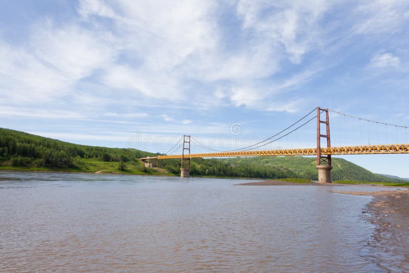 Dunvegan Peace River Bridge Alberta Canada Stock Image - Image of ...