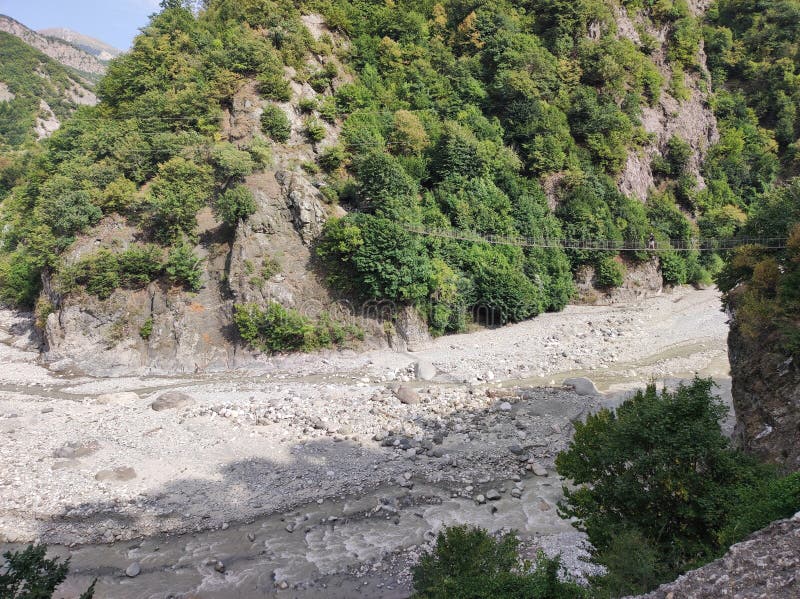 A Suspension Bridge in the Ismailli District, Which is 86 Meters Long ...