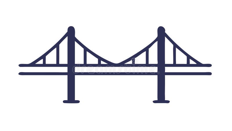Suspension Bridge Modern Architecture Structure Icon , Vector Design ...