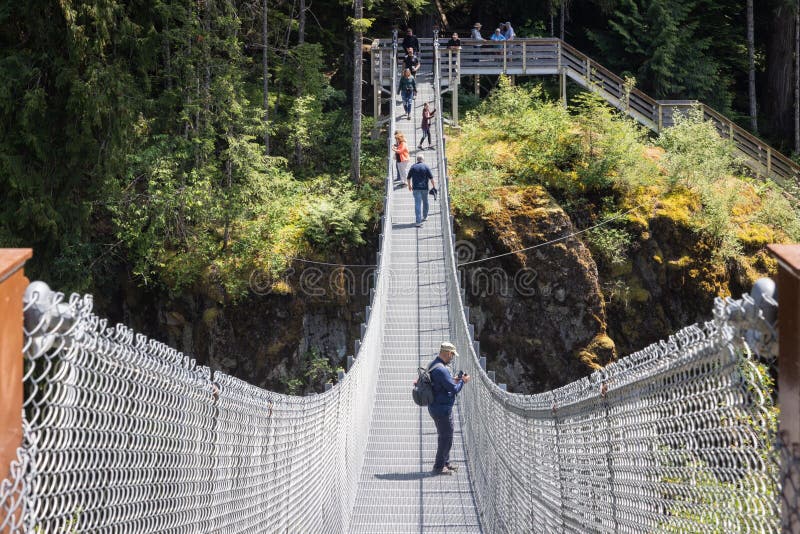 Suspension Bridge Over Elk River Falls Editorial Stock Photo - Image of ...
