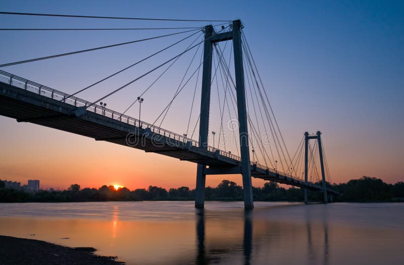 Suspension bridge stock photo. Image of built, dusk, structure - 44049608