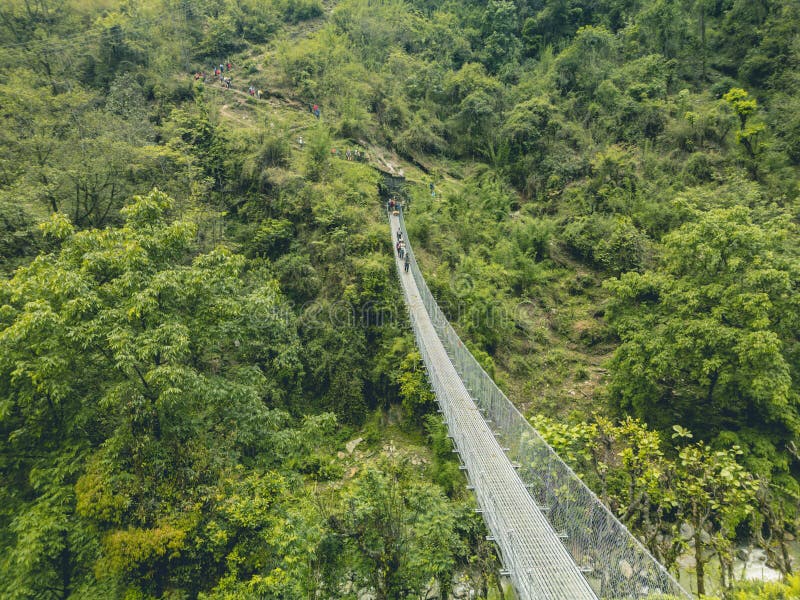 Suspension Bridge Over the River, Bridge Over the Mountain River ...