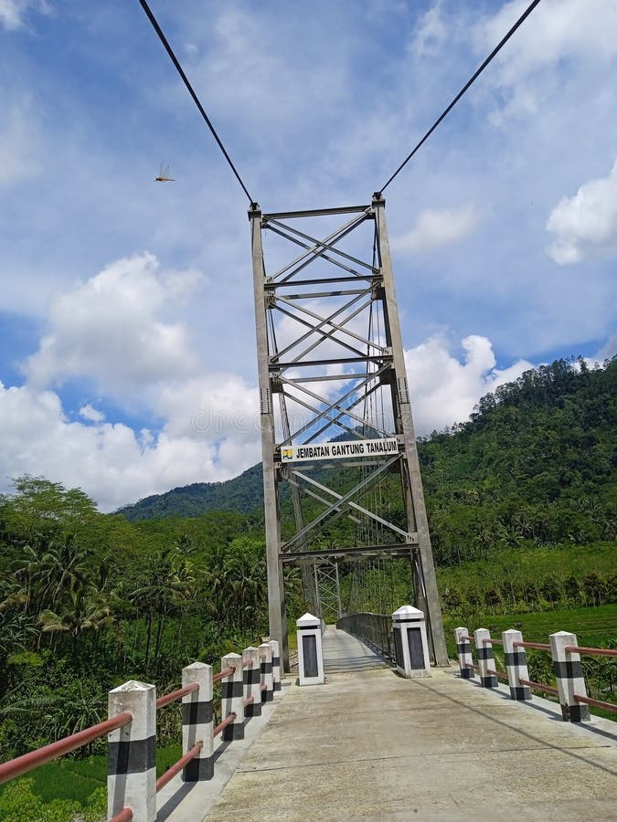 A Suspension Bridge Over the River Was Recently Built and Connects the ...