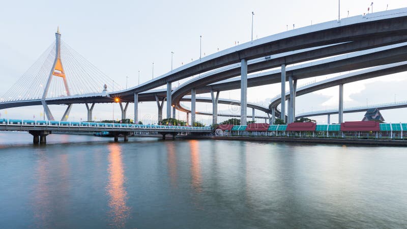 Suspension Bridge Over Watergate River Front Stock Photo - Image of ...