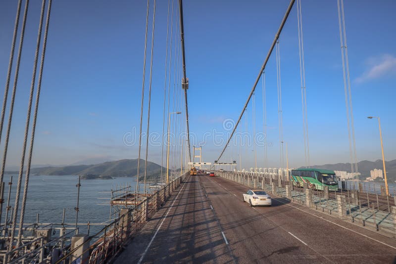 Suspension Bridge with Scenic View of City, Hk Dec 3 2024 Editorial ...