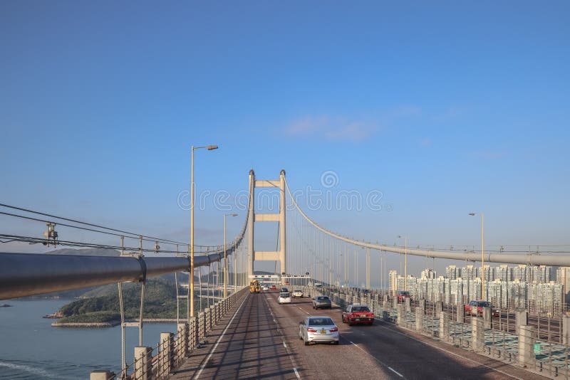 Suspension Bridge with Scenic View of City, Hk Dec 3 2024 Editorial ...