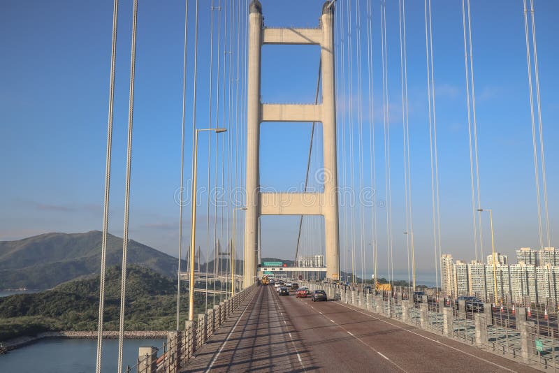 ISuspension Bridge with Scenic View of City, Hk Dec 3 2024 Editorial ...