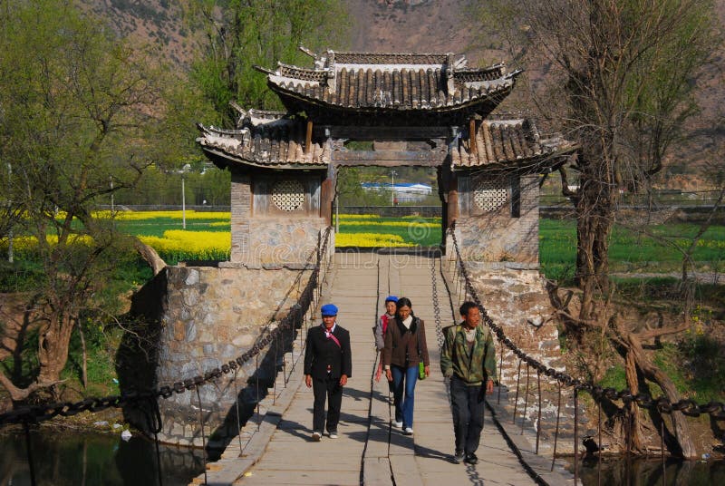 Suspension Bridge in Southwest China Editorial Stock Image - Image of ...