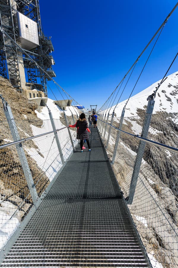 Suspension Bridge on Titlis Mountain. Editorial Image - Image of ...