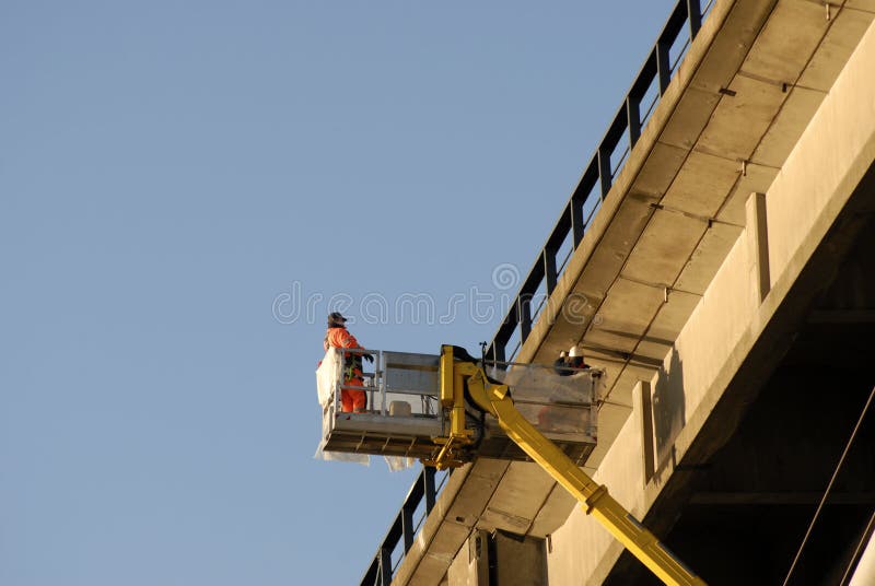 Suspension Bridge Under Repairs Stock Photo - Image of concrete ...