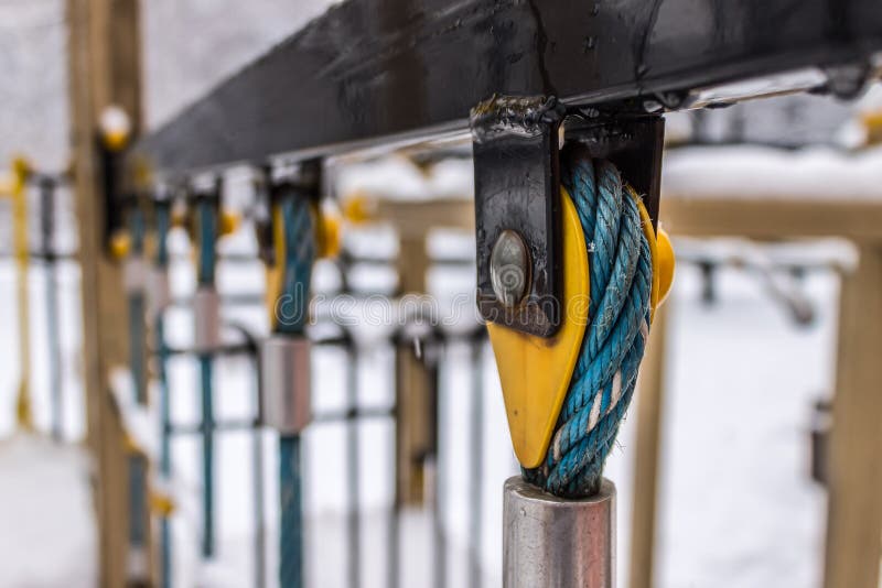 Suspension Cable, Closeup of the Suspension Bridge Cable Mount Stock ...