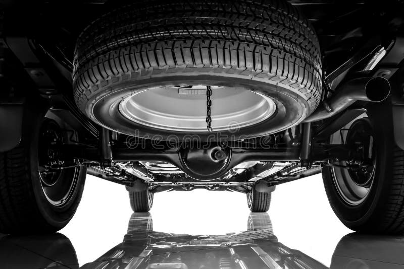Car chassis bottom view stock image. Image of repair - 110762425