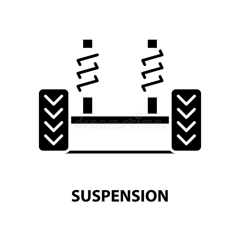 Suspension Icon, Black Vector Sign with Editable Strokes, Concept ...