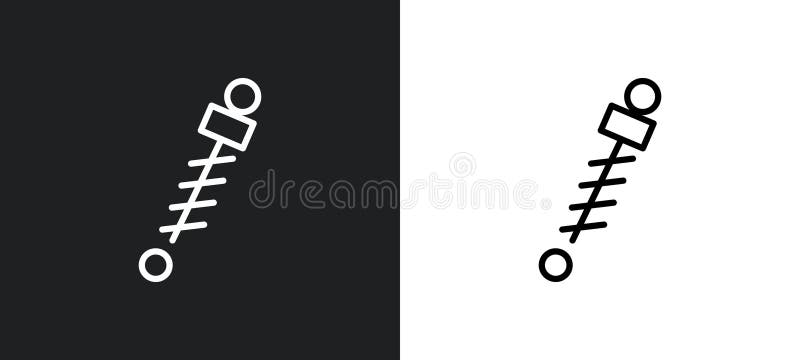 Suspension Outline Icon in White and Black Colors. Suspension Flat ...