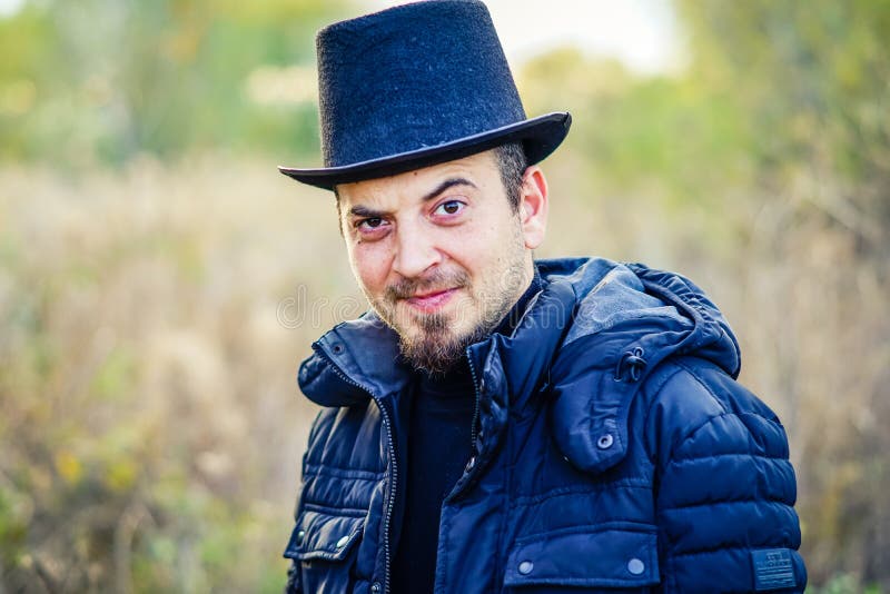 Suspicious man with topper stock image. Image of upset - 103414943