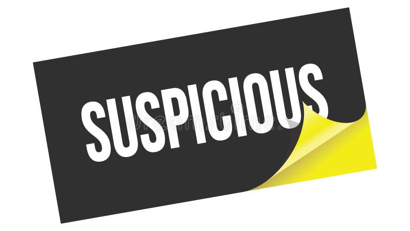 SUSPICIOUS Text on Black Orange Grungy Rectangle Stamp Stock ...