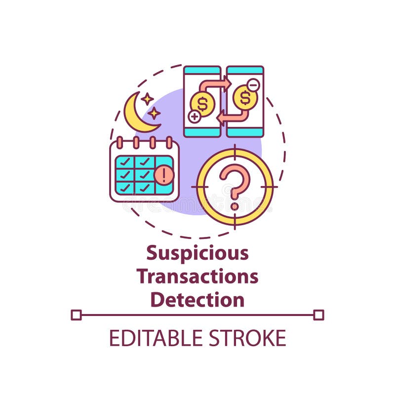 Suspicious Transactions Detection Concept Icon Stock Vector ...