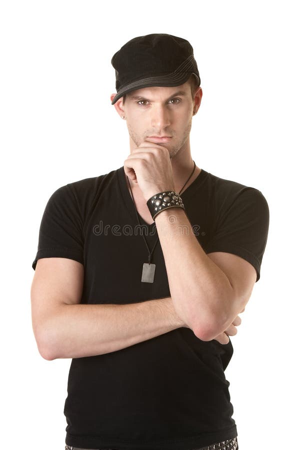 Suspicious Young Man stock photo. Image of adult, alone - 20745496