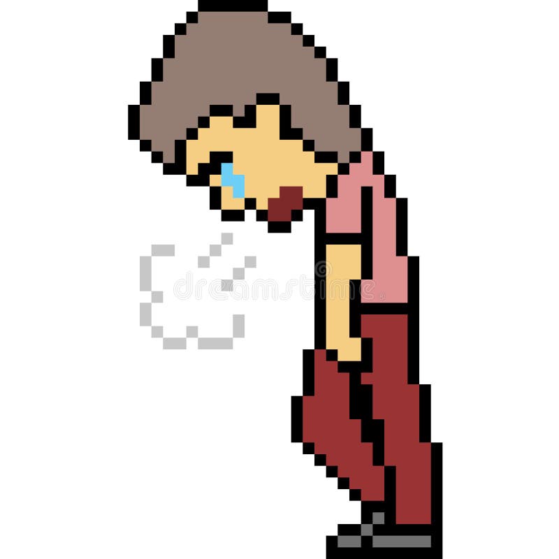 Suspiro Del Hombre Del Arte Del Pixel Del Vector Ilustración del Vector ...