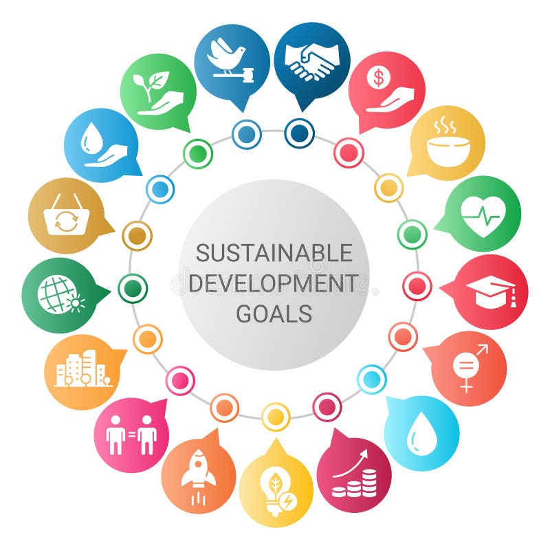 Sustainable Development Goals. Icons Set Stock Vector - Illustration of ...