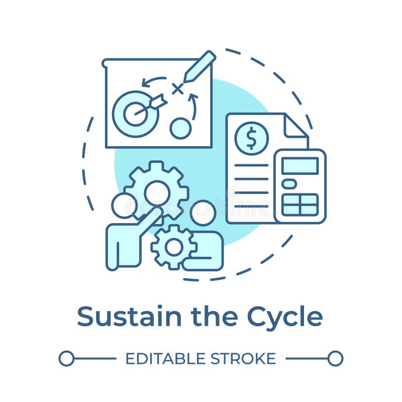 Sustain Cycle Light Blue Concept Icon Stock Vector - Illustration of ...