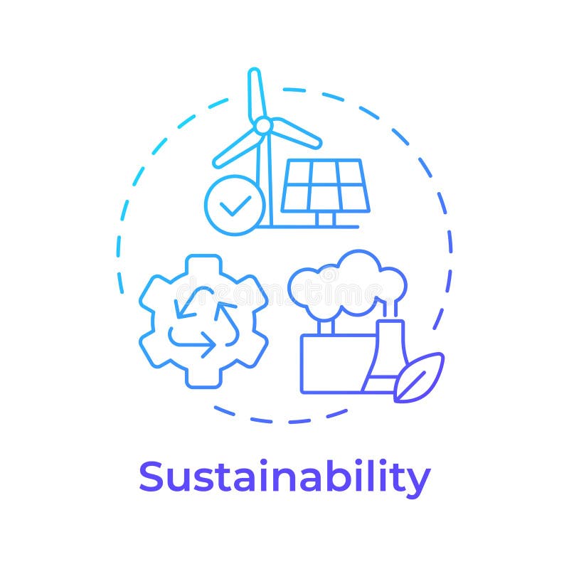 Sustainability Blue Gradient Concept Icon Stock Vector - Illustration ...