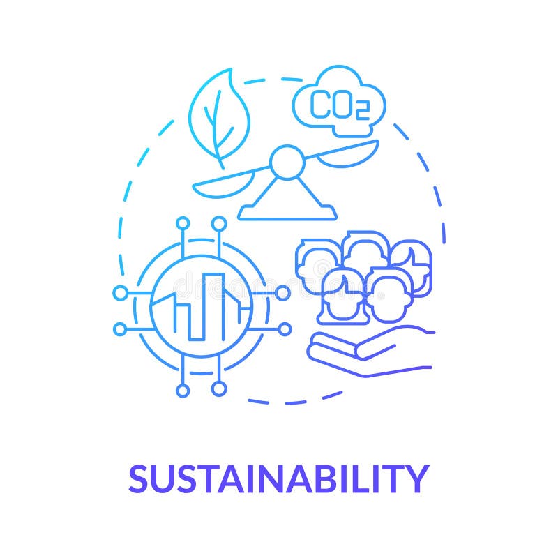 Sustainability Blue Gradient Concept Icon Stock Vector - Illustration ...