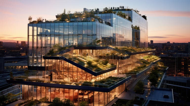 Sustainability Building Data Stock Illustration - Illustration of ...