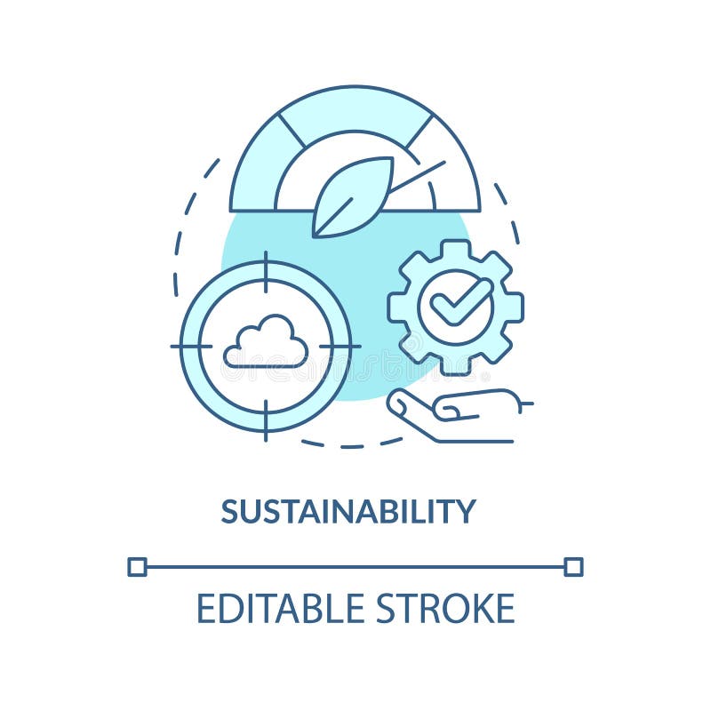 Sustainability in Cloud Computing Turquoise Concept Icon Stock Vector ...