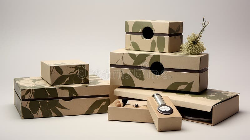 Sustainability Cosmetic Boxes Stock Illustration - Illustration of ...