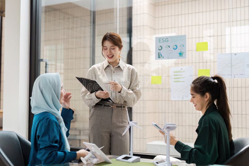 Sustainability and ESG Discussion. a Group Engaging in Dialogue about ...