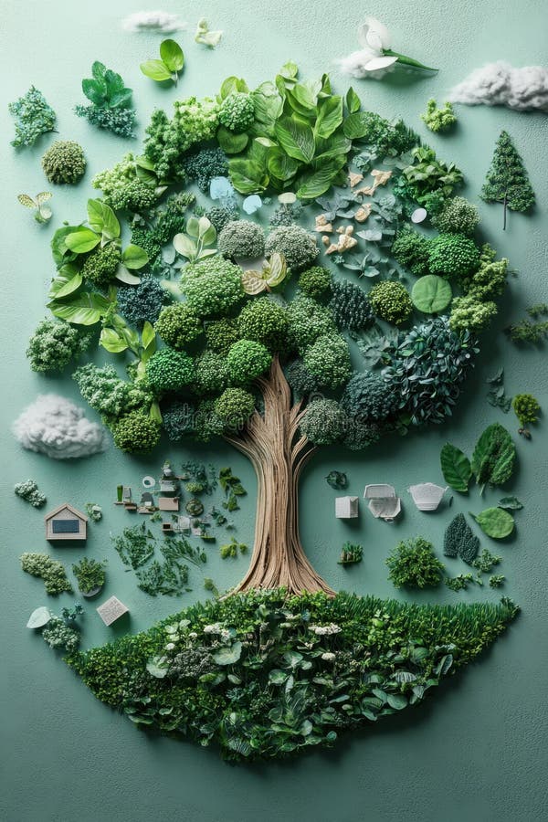 Sustainability Goals, 3D Illustration of a Sustainability Goal Tree ...