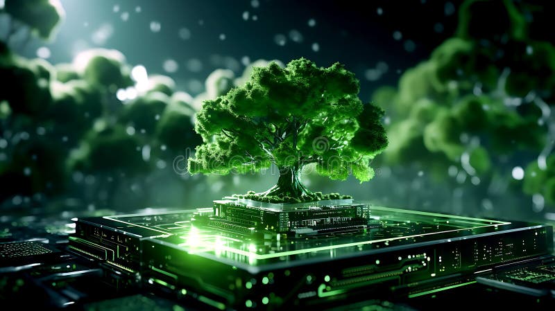 Sustainability it Green it Computing Concept. Carbon Efficient ...