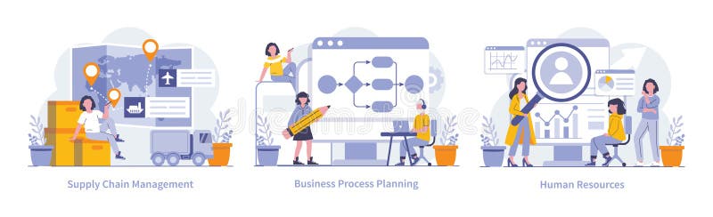 Sustainability and Operational Processes Concept. Flat Vector ...